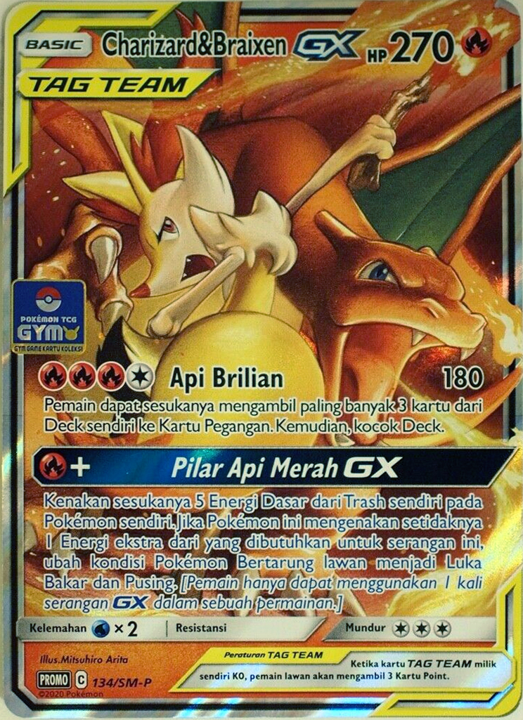 Charizard & Braixen Tag Team, GX (134/SM-P Indonesian Promo) - Pokumon