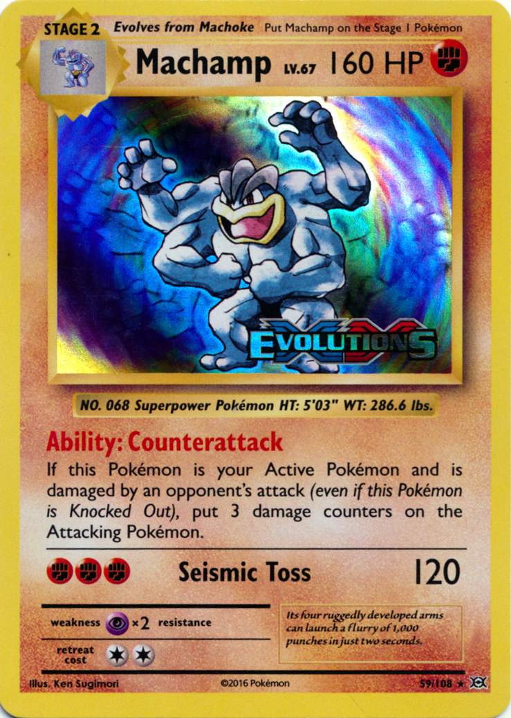 Machamp (59/108 Evolutions Prerelease Special Print) - Pokumon
